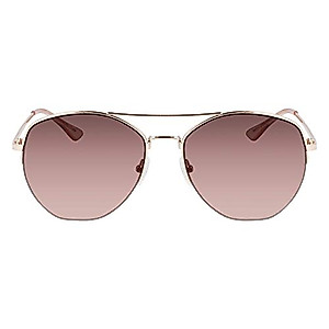 Calvin Klein Women's CK20121S Pilot Sunglasses, Rose Gold, 57/17/140