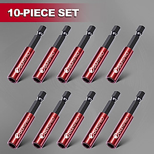 ColumPRO 10PCS 1/4" Strong Magnetic Extension Bit Holder,Hex Shank S2 Steel Magnetic,Screwdriver Extension,Quick-Change Hex Shank Set
