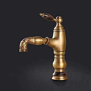 Premium Retro Bathroom Basin Faucet, Extendable Basin Faucet, Hot and Cold Kitchen Sink Faucet, Antique Bathtub Faucet, 360 ° Rotation Can Stretch Antique Mix Tap, Deck Installatio