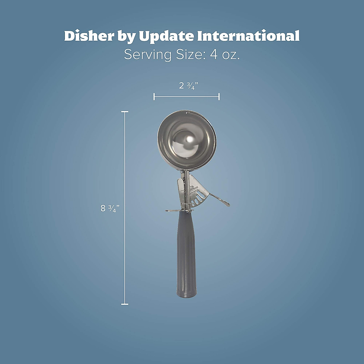 Update International (DP-8) 4 oz Stainless Steel Disher,Grey