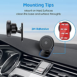 WixGear 3M [6 Pack] Sticky Adhesive Pads Replacement Mounting Tape, Dashboard Sticker Pads for Magnetic Phone Car Mount, Double Sided 3M Adhesive Pads, 6 3M with 2 Dry Wipes for Magnetic Car Mounts