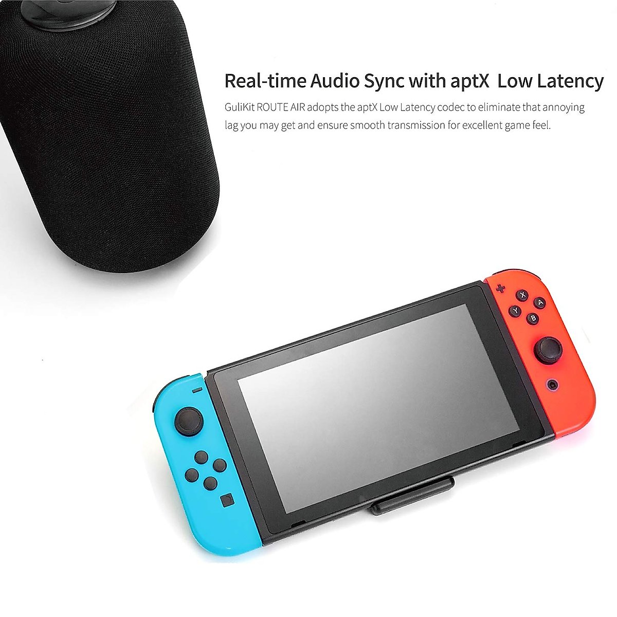 GuliKit Route Air Bluetooth Audio USB Adapter Transmitter for Nintendo Switch & Lite PS5 PS4, USB-C to A Wireless Connector, Easy to Connect with Airpods and All Bluetooth Speakers/Headphones(Black)