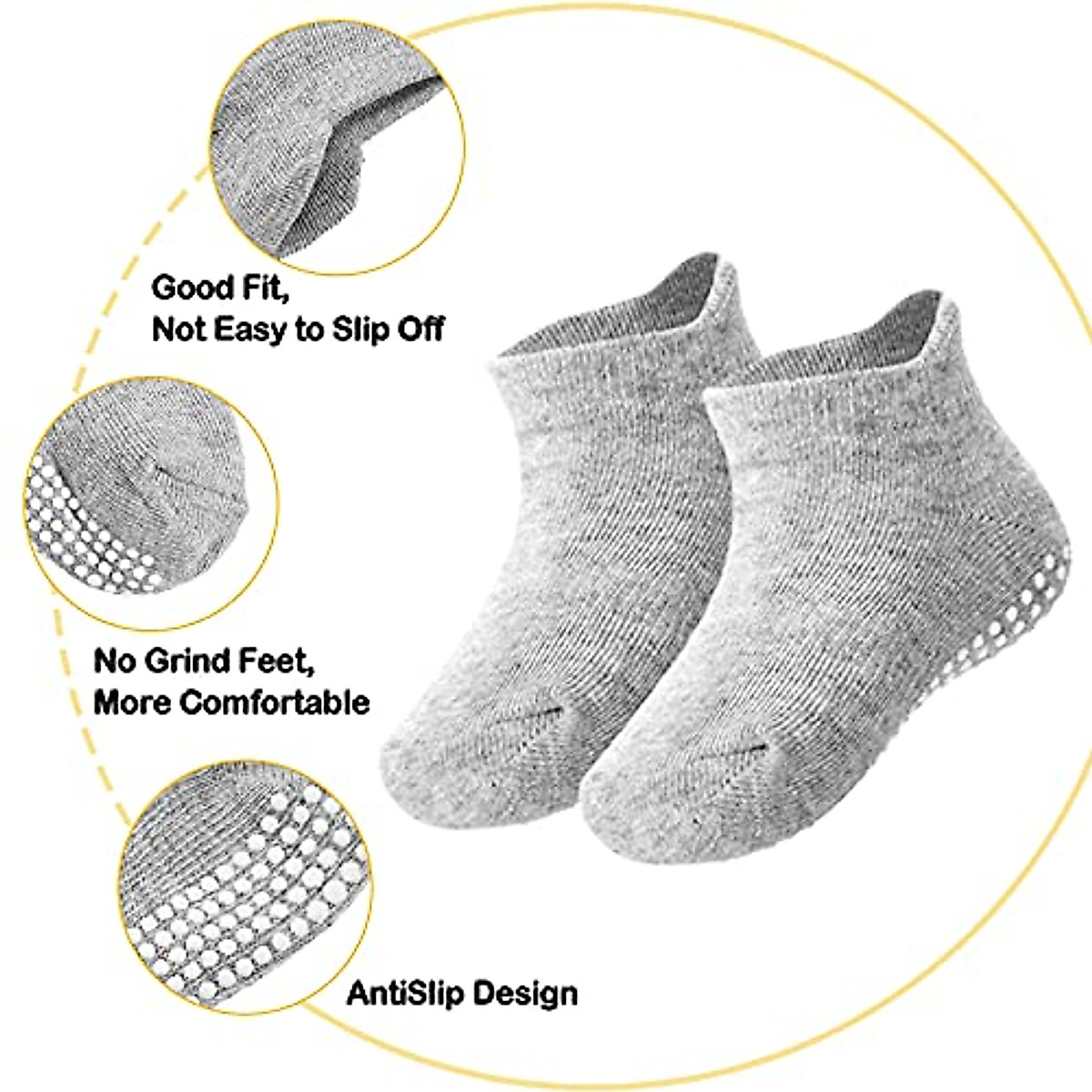 Geyoga 9 Pieces Newborn Baby Hat Mittens Sock Set Bear Ears Hat Mittens No Scratch Gloves for 0-12 Months Boy Girl(Black, Navy Blue, Gray)