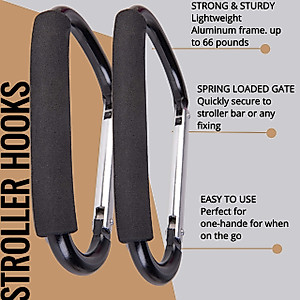 MELIDE Stroller Hook,Very Sturdy and Handy Stroller Organizer to Carry Diaper Bags, Grocery Bags, Grocery Baskets and for Walking with Your Toddler.