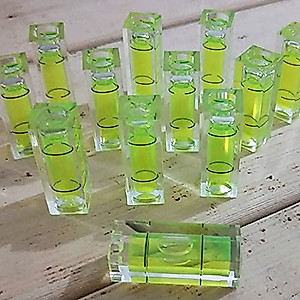 6PCS Small Bubble Level Frame Mural Hanging 10x10x29mm Mini Square Spirit Level Picture Hanging Levels Mark Measuring Instruments Layout Tools