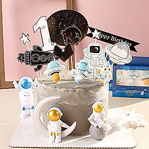 Astronaut Series Candle,Cute Spaceship and Rocket Cake Candle,Theme Baby Kids Children Happy Birthday Candles,Party Supplies,Cake Decoration