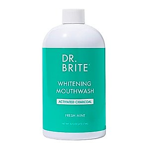 Dr. Brite Natural Whitening Mouthwash, Alcohol-Free, Doctor Formulated to Prevent Bad Breath - Mint, 16 oz