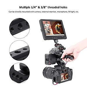 EVTSCAN Camera Handle Grip with 3 Cold Shoe, Universal Video Action Stabilizing Handle Grip Camera Cold Shoe Mount Adapter, 1/4" 3/8" Holes Mount