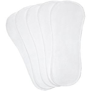 Kushies Washable 5 Piece Diaper Liners Pack, White, Infant/Toddler