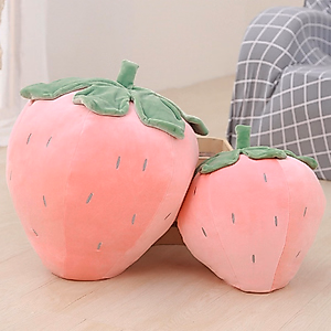 Fawowe Strawberry Plush Pillow Super Soft Fruit Strawberry Stuffed Toy Cute Strawberry Plushie Hugging Pillow Cushion for Kids Toys, 7.8inch