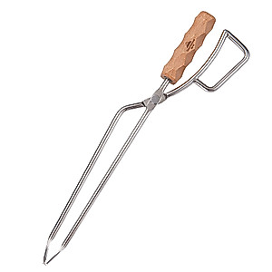 CAMPINGMOON Stainless Steel Fireplace Firewood Tongs MS-42