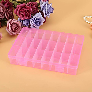 Tackle Box, Organizer Box, Jewelry Box Organizer Storage, 24 Grids Adjustable Box Plastic Detachable Beads Earrings Storage Case Jewelry Divider Container Jewelry Organizer Case()