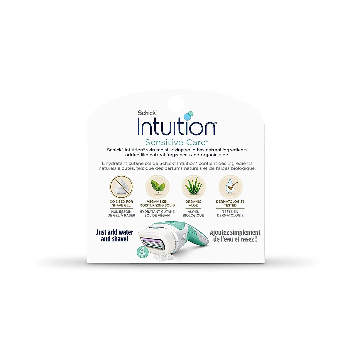 Schick Intuition Sensitive(Aloe) Renewing Moisture Women Razor Refill Cartridges, 12 count(4Pack), New Version 2022