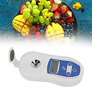 Brix Meter, Sugar Tester Range 0-53% 0.1% Accuracy Widely Used Backlight Display for Fruit
