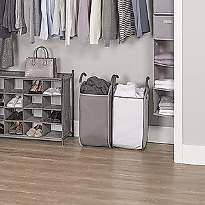 2 Tier Vertical Rolling Laundry Cart by Neatfreak! - Rolling Storage Cart On Wheels With 4 x Tote Hampers For Laundry, Towels, Blankets & Bathroom Organization - Quad Laundry Sorter