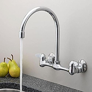 Homewerks 3190-40-CH-BC-Z Two Handle High-Arc Wallmount Kitchen Faucet
