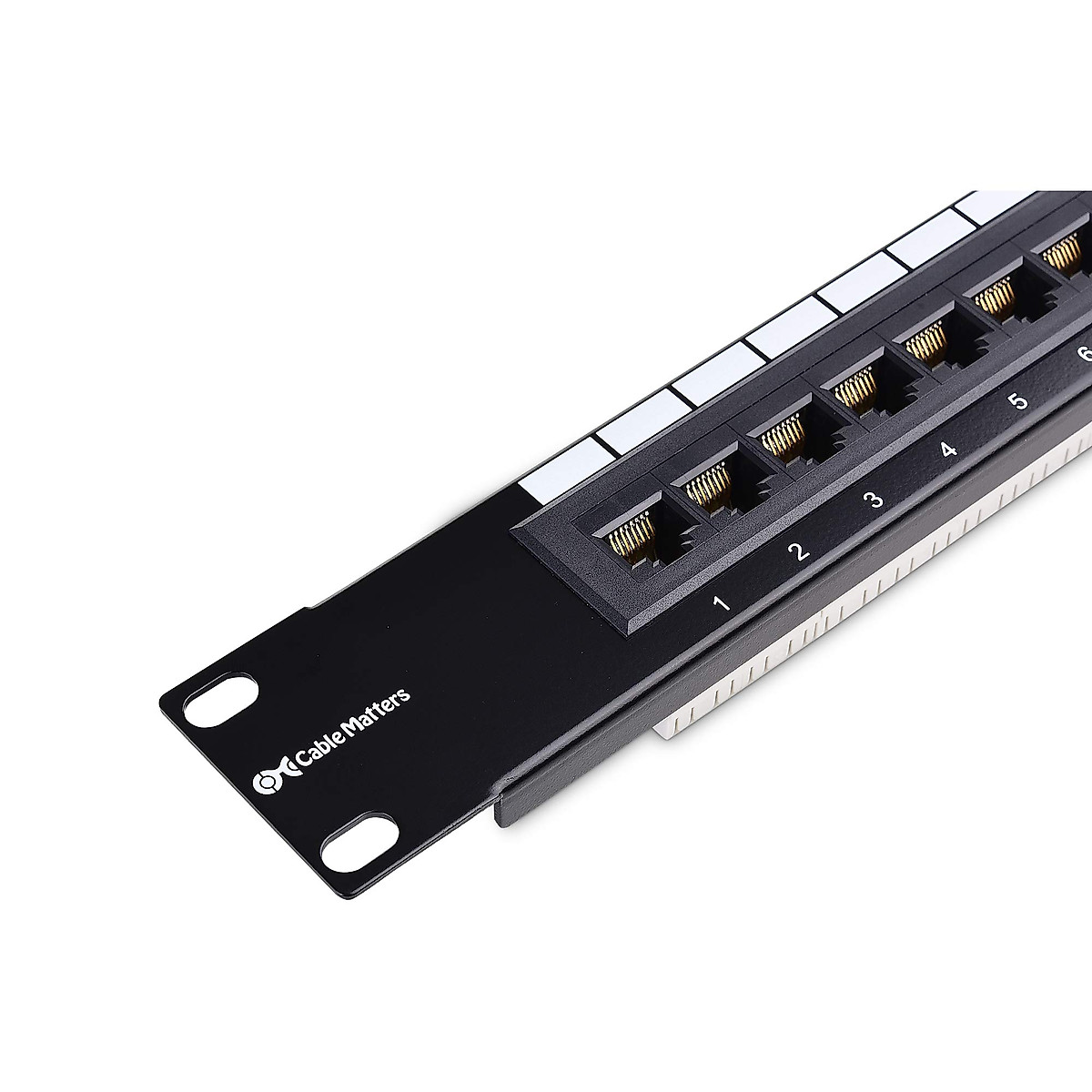 [UL Listed] Cable Matters Mini 8-Port Patch Panel with Mounting Bracket - Compact 10-Inch Wall Mount with 10G Ethernet Support