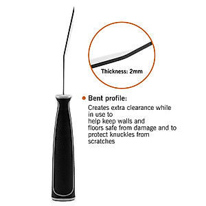 ROLLINGDOG 3 Inch Pole Scraper - Stainless Steel Bent Blade With Anti-Slip Rubber Handle, Heavy Duty Paint Remover Scraper Tool