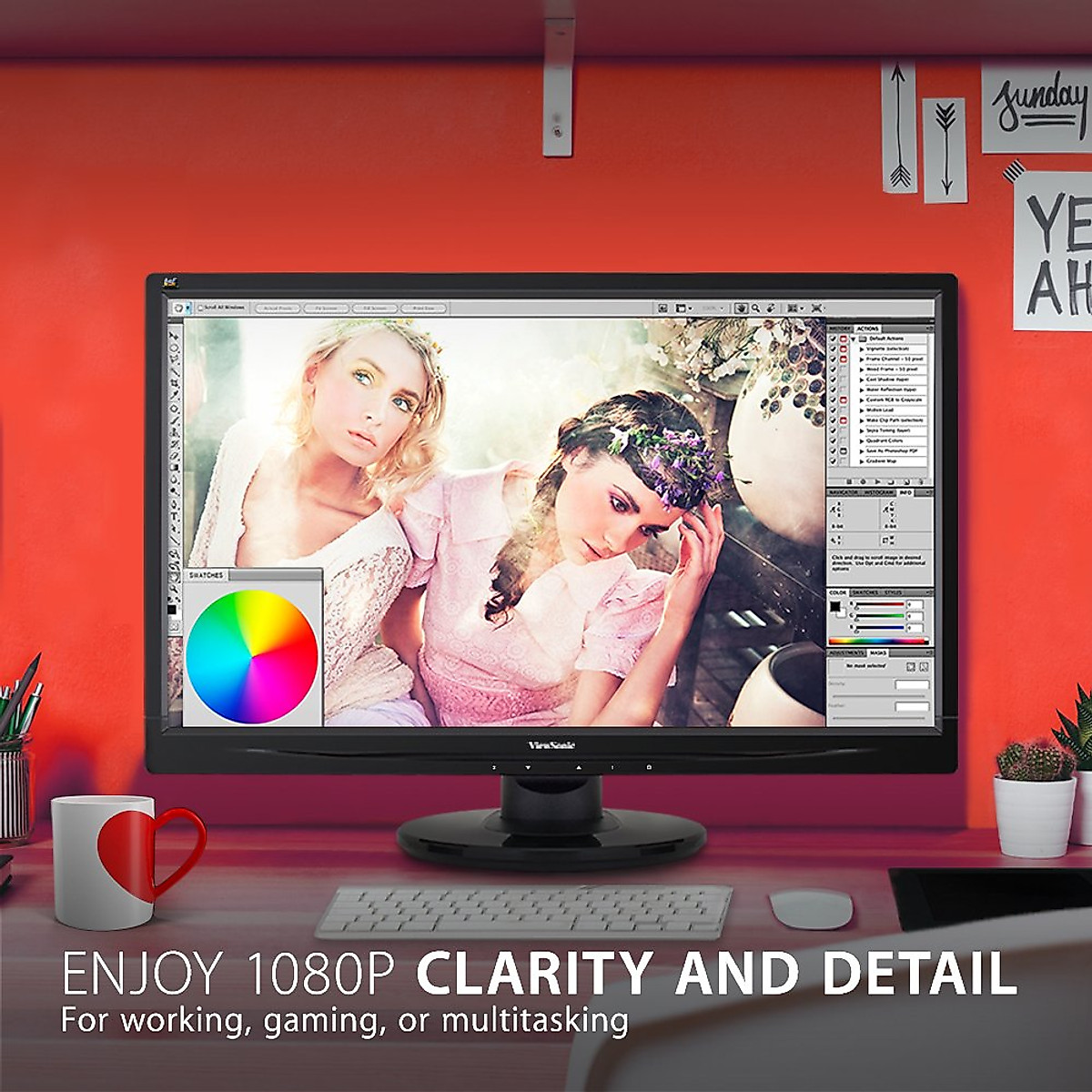 ViewSonic VA2446MH-LED 24in 1080p LED Monitor HDMI, VGA (Renewed)