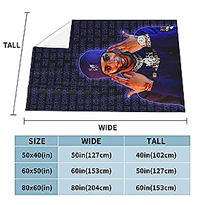 NLE Choppa Blanket Rug Soft Throw Fleece Blankets for Gift Bed Sofa 50"X40" Lightweight Flannel Blanket Bedding