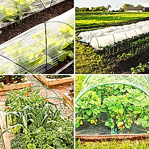 NovDeco Garden Hoops, 7ft Long Greenhouse Hoops Grow Tunnel Up to 12 Sets, 50Pcs 17” Rust-Free Support Hoops Frame Support for Raised Bed, Garden Stakes, Garden Fabric, Garden Mesh Netting