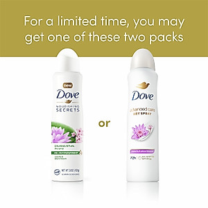 Dove Advanced Care Antiperspirant Deodorant Spray Waterlily & Sakura Blossom 3 Count Moisturizing for After-Shaving Care 72-hour that boost skin's ceramide levels for Soft Underarms 3.8 oz