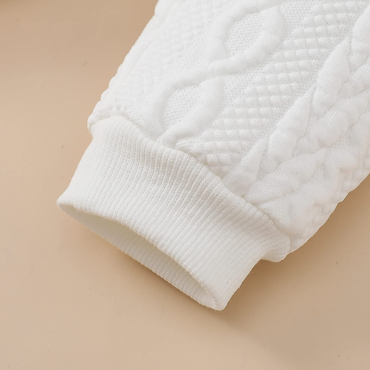 MIEKISA Baby Clothing Sets Girls Hooded Long Sleeve Romper and Pants Outfit (White, 3-6M)