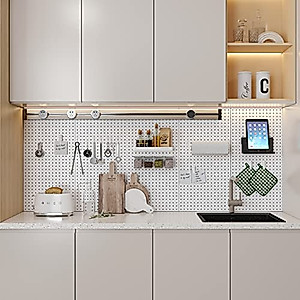 TIDIHAUSET Pegboard, Pegboard Wall Organizer, Mount Display Pegboard Kits fit Pegboards Storag（32 * 16inch/White）