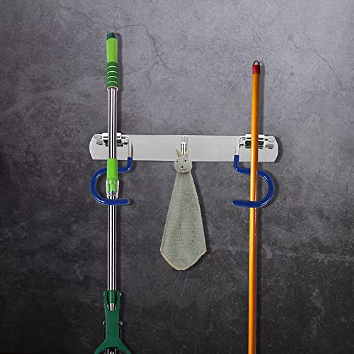 Angoily Mop Broom Holder garage tool organizer mop broom holder organizer mops rakes holder Wall Mounted S