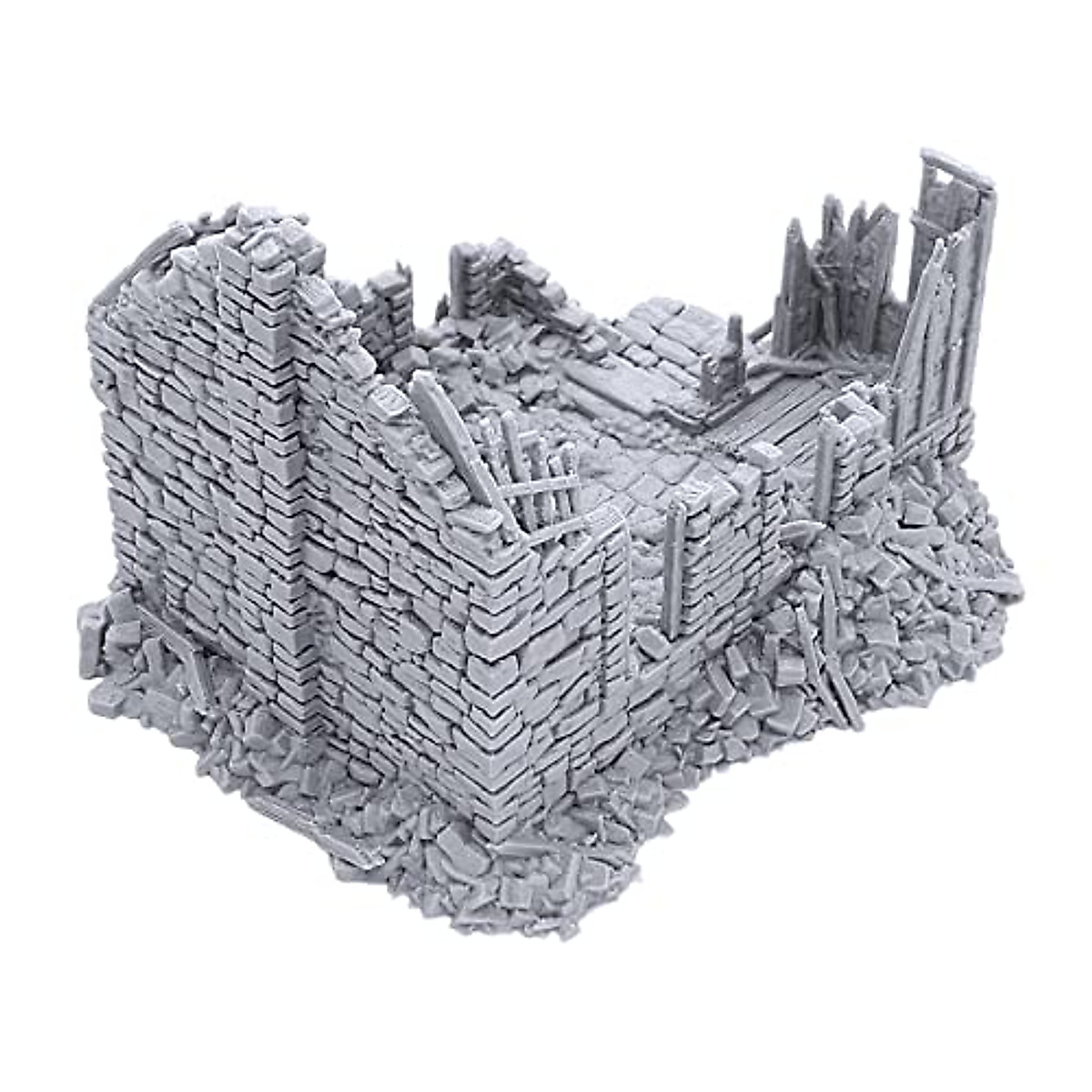 Ruined Barlyway Cottage by Printable Scenery, 3D Printed Tabletop RPG Scenery and Wargame Terrain 28mm Miniatures