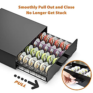 Storage Drawer for Bartesian Pods, ZECENN Cocktail Pod Holder for Bartesian Capsules Compatible with Bev by BLACK+DECKER Cocktail Machine, Hold 36 Pods, Countertop Organizer Bar Accessories- Black