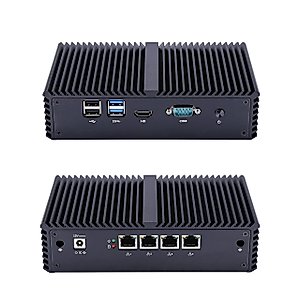 Qotom Multimedia Pc Q355G4 Intel I5-5200U AES-NI,Hd Graphics 5500 8Gb Ddr3 Ram 32Gb Ssd,4 Nics,Com Ports,OPNsense,Firewall,Cent Os Etc