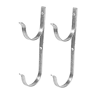 SECFOU 1 Pair Clothes Tool Storage Aluminum Hooks More Telescoping Hanging Organizer Pool for and Accessories Rakes Rod Poles Leaf Maintenance Vacuum Life Saver Fence Garden