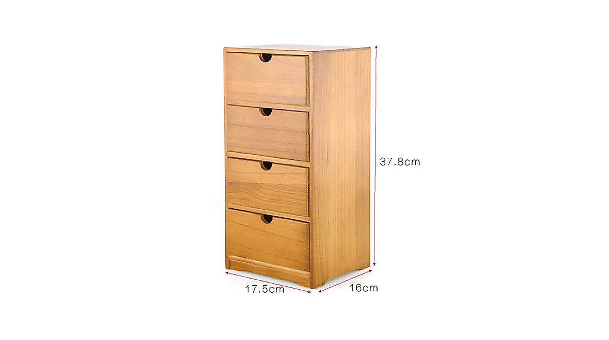 BIZOLE Desktop File Cabinet, Multilayer Wood Desktop Organizer Storage ...
