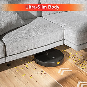 TAB Robot Vacuum Cleaner - 2200Pa Suction Automatic Robotic Vacuum Cleaner for Pet Hair, Smart Cleaner for Hard Floor and Carpets, Remote and App Controls, Self-Charging Cleaning Robot (Classic)