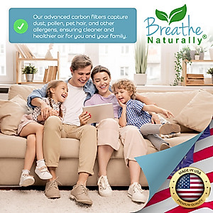 Breathe Naturally - Extra Thick Replacement Carbon Pre-Filters Compatible with Idylis "C" IAP-10-200 Series - Premium Air Purification - Ideal for Home & Office Use - (4 pack, Carbon Filters)