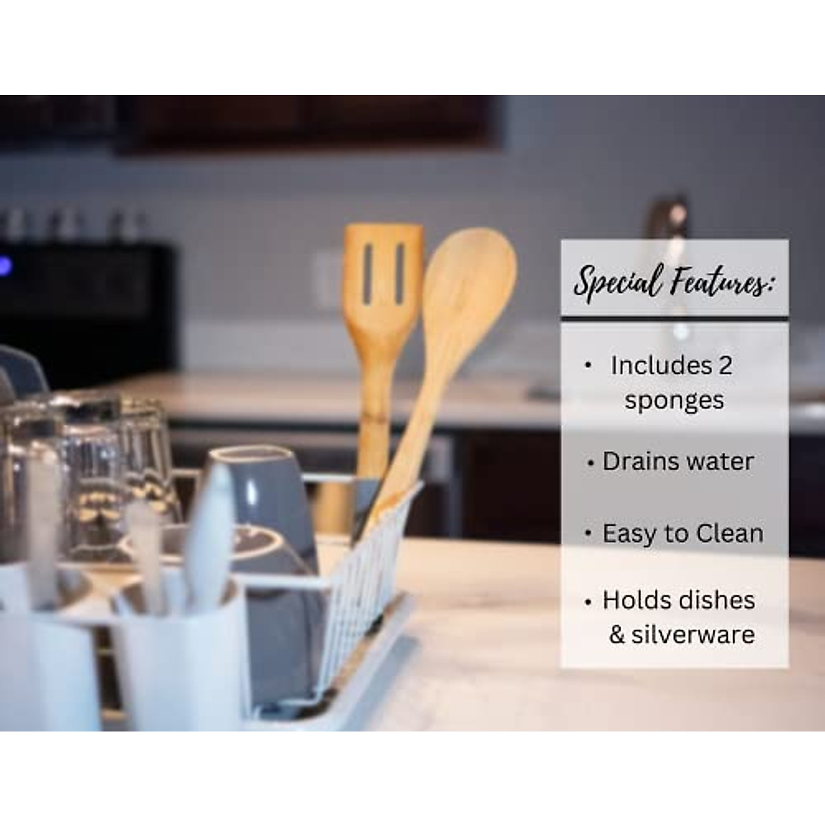 3 Pc Grey Dish Drying Rack Set | Dish Rack | Sink Drying Rack | Dish Drainer | Sink Dish Rack (Matt Grey)