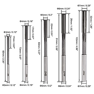 uxcell Chucking Reamer Set Lathe Machine Reamer Straight Flute Milling Cutter High Speed Steel H7 Tolerance (3mm 4mm 5mm 6mm 7mm 8mm 9mm 10mm 11mm 12mm) 10pcs