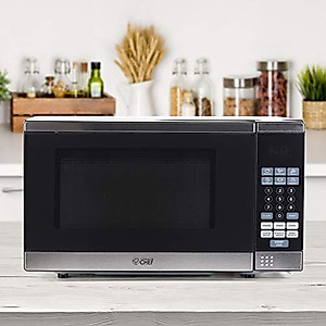 Commercial Chef Countertop Microwave Oven, 0.7 Cubic Feet, Stainless Steel