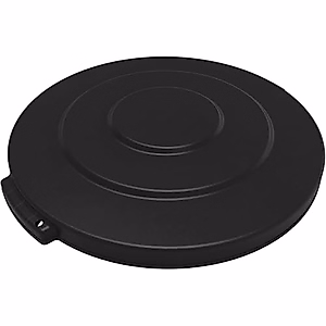 SPARTA Bronco Trash Can Lid, Round Waste Container Cover, Polyethylene, 10 Gallons, Black, (Pack of 6)