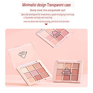 SURORAIN 9 Colors Matte Eyeshadow Palette, Highly Pigmented Long Lasting Matte Nude Shimmer Eyeshadow Pallet,Beige Earth Neutral Smoky Waterproof Cosmetic Eye Shadows