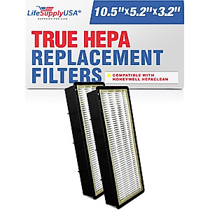 LifeSupplyUSA (2-Pack Air Cleaner Filter Replacement HEPA-Type Compatible with Honeywell HEPAClean HRF-C2 Air Cleaners, Filter C