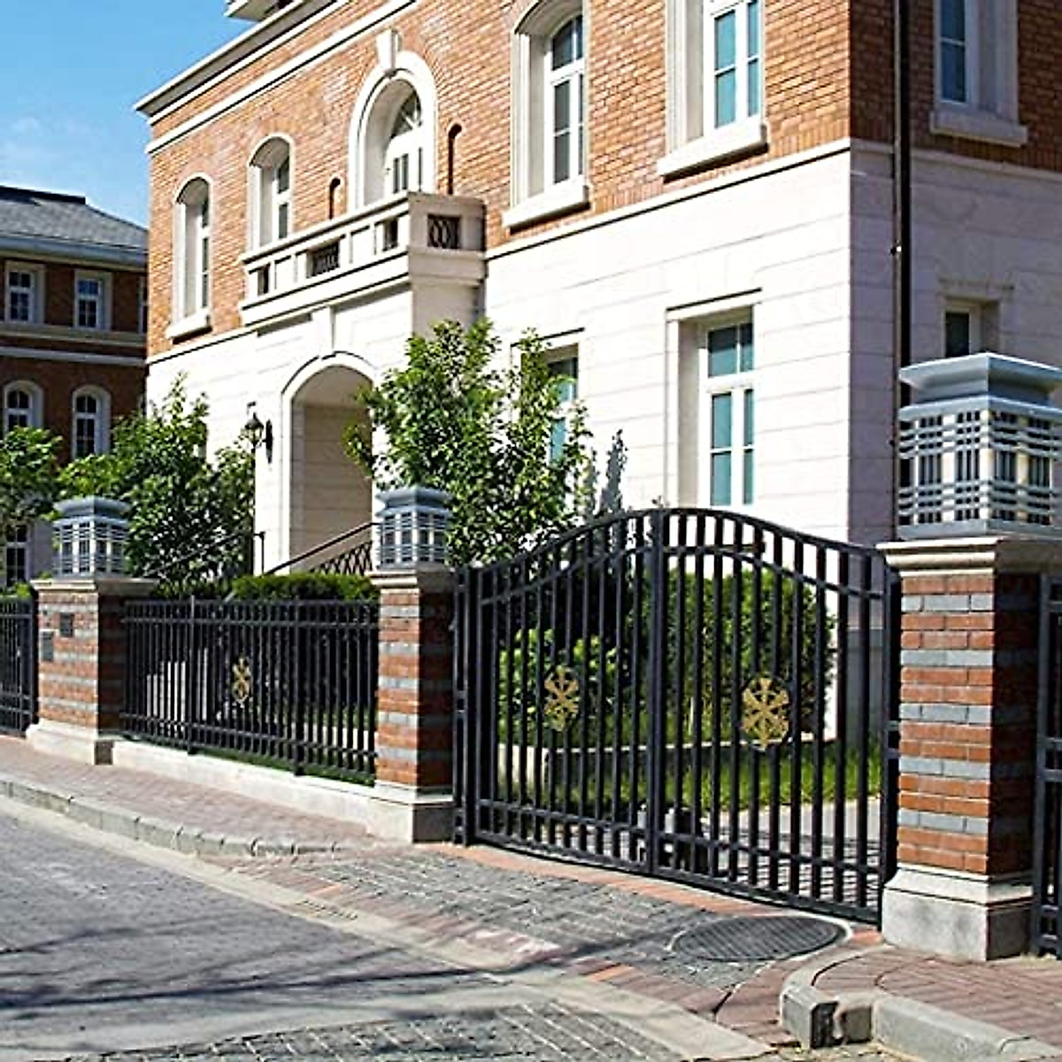 ZMY Nordic Simple Creative Pillar Lamp Wrought Iron Home Garden Column Lamp LED Waterproof Lawn Pole Lantern Park Patio Courtyard Villa Decor Pathway Illumination E27 Edison