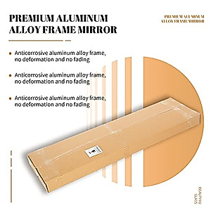 Beauty4U 71" x 32" Large Full Length Mirror with Stand, Black Wall Mounting Full Body Mirror, Metal Frame Full-Length Tempered Mirror for Living Room, Bedroom
