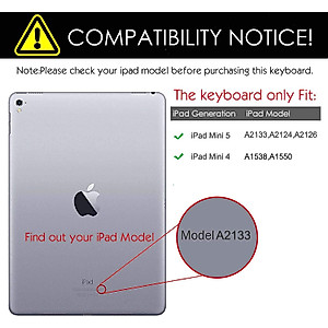 eoso iPad Keyboard Case for iPad Mini 4/iPad Mini 5 iPad Cover with Keyboard Built-in Touchpad & Pencil Holder (Black)