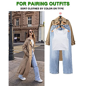 Space Saving Hanger Closet Organizer, Ultra- Premium ABS Hangers Hooks for Heavy Clothes Create Up to 5X Closet Space, Clips Fits All Hangers, College Dorm Room Essentials 18 Value Pack