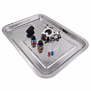 Tattoo Stainless Steel Tray - LEEYUKA 2PCS Stainless Steel Tattoo Tray Dental Medical Tray Piercing Instrument Tray Flat for Tattoo Machine Tattoo Kit Tattoo Supply