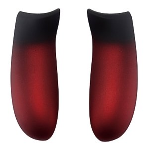 eXtremeRate Soft Touch Top Shell Front Housing Faceplate Replacement Parts with Side Rails Panel for Xbox One X & One S Controller - Shadow Scarlet Red