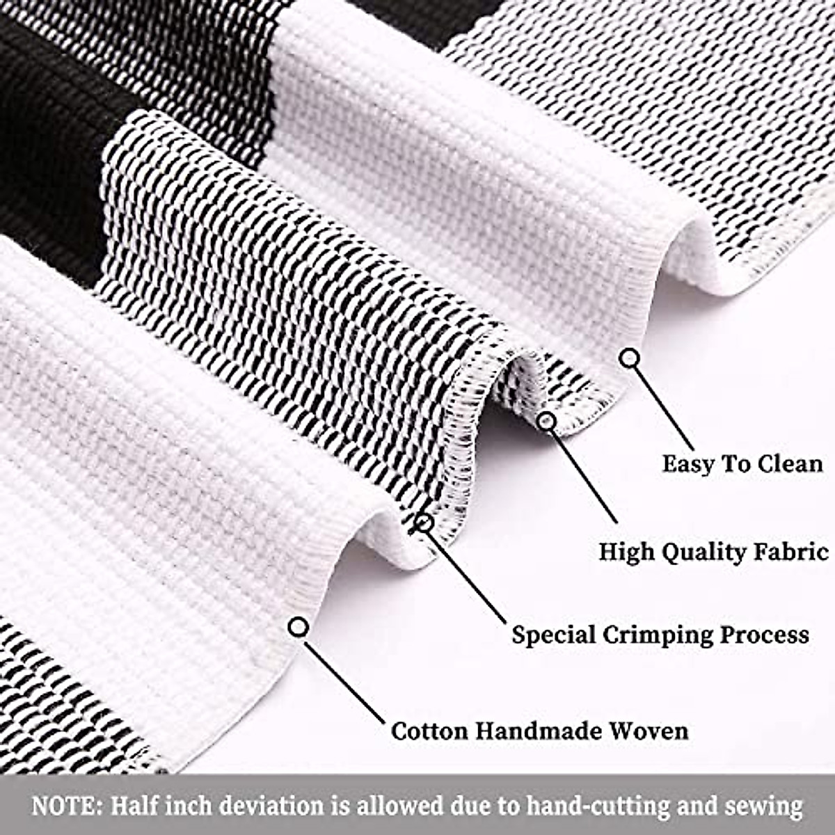 VERTKREA Buffalo Plaid Rug 3'x4.9', Black and White Checkered Rug Carpet, Cotton Hand-Woven Washable Rug for Living Room Indoor Outside Entryway Porch