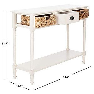 Safavieh Home Collection Christa Distressed White 3-Drawer Storage Console Table, Distressed/White